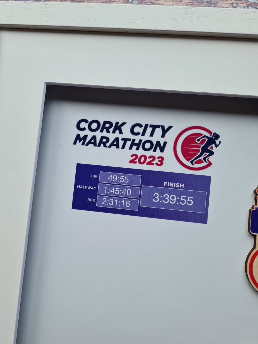Framed Marathon Medal with String Route – All Strings Attached