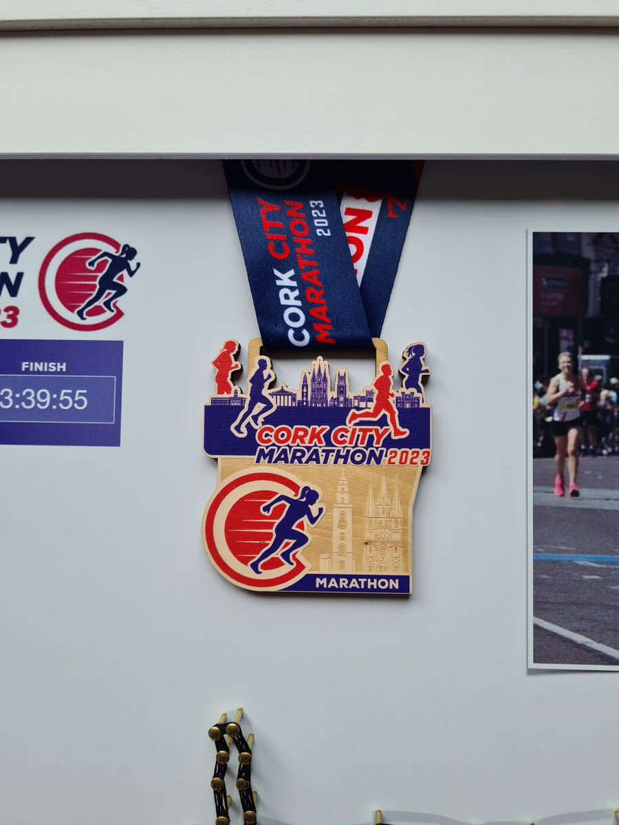 Framed Marathon Medal with String Route – All Strings Attached