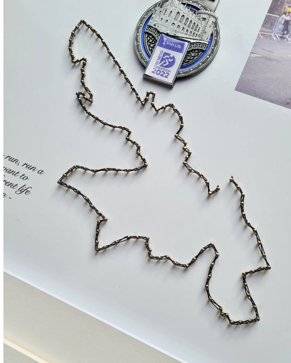 Framed Marathon Medal with String Route – All Strings Attached